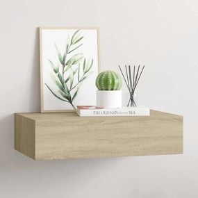 Nástěnná police se zásuvkou dub 40 x 23,5 x 10 cm MDF 330247