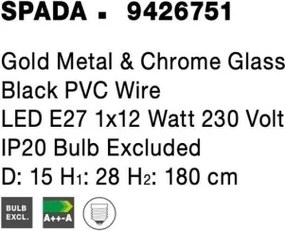 Závěsné svítidlo NOVA LUCE SPADA E27 9426751 bez žárovky