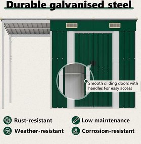 vidaXL Zahradní kůlna s prodlouženou střechou 277x107x181 cm [364524] Barva: světle hnědá