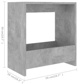 Odkládací stolek betonově šedý 50 x 26 x 50 cm dřevotříska - Default Title