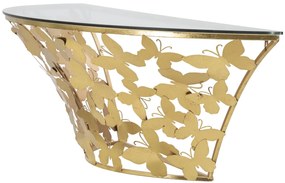 Mauro Ferretti Zlatý nástěnný konzolový stolek Kalmam, 120x40,5x37,2 cm