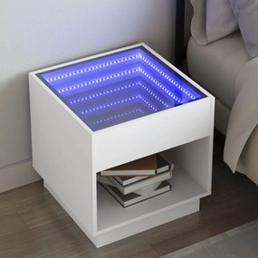 Noční stolek s Infinity LED bílý 50 x 50 x 50 cm 3284084