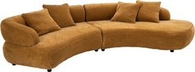 Luxusní 4místná zakřivená pohovka v okrové barvě se 4 polštáři Luxury – 320*106*73 cm