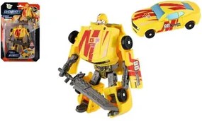 TEDDIES Transformer auto-robot žlutý / 14 cm / plast / od 5 let