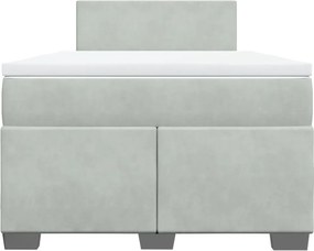 Box spring postel s matrací světle šedá 120x190 cm samet 3286252