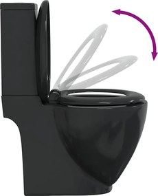 Keramické WC kombi kulaté spodní odpad černé 3059889