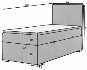 Boxspringová poste ROCCO 90 Eltap