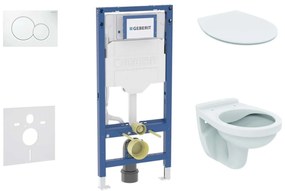 Geberit Duofix - Set předstěnové instalace, klozetu Alpha a sedátka softclose, tlačítko Sigma01, alpská bílá SANI11CD3100