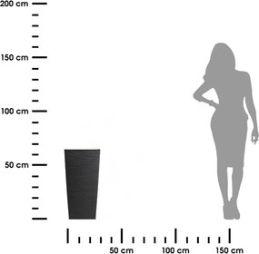 PLASTOVÝ KVĚTINÁČ PORTO RIFLO 67,5X35X35 CM ČERNÁ