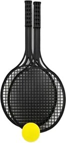 TEDDIES Soft tenis s míčkem černá / Plážové pálky / Plast / 53 cm / od