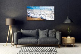 Obraz na skle Pláž Moře Pisek Příroda 140x70 cm