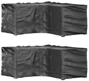 Plachty na zahradní nábytek tvar L 2 ks 12 oček 185x185x90 cm 3155369
