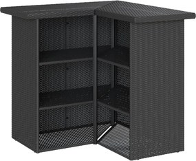 5dílný zahradní barový set s poduškami černý polyratan 3261503