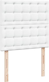 Box spring postel s matrací bílá 90x200 cm umělá kůže 3293005
