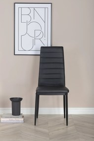 Jídelní židle Slim, 2ks, černá, S42xD48xV98