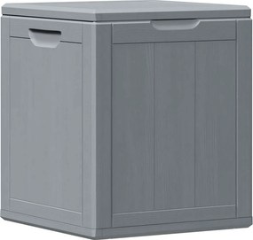 Zahradní úložný box 90 l šedý PP vzhled dřeva 151233