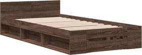 Rám postele se zásuvkou hnědý dub 75 x 190 cm kompozitní dřevo 3280810