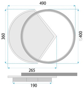 Toolight Toolight, stropní svítidlo 50cm, 30W, 3000K, LHJ076-C, černá-bílá, OSW-50037