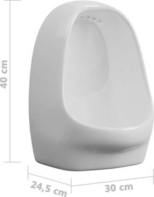 vidaXL Závěsný pisoár se splachovacím ventilem keramický [143986] Barva: Bílá