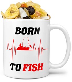 Hrnek Born to fish (Náplň hrníčku: Tropická směs)