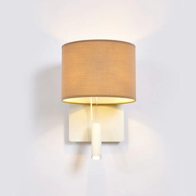 Klasická nástěnná lampička na čtení Rum Reader Vertical Barva stínítka: Písčitá, Barva svítidla: Bílá