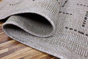 Devos Caby (DC Carpets), Kusový koberec FLOORLUX Silver/Black 20008 – na ven i na doma, 120x170, šedá, chodba / předsíň