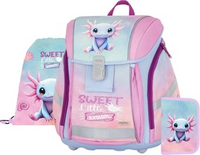 Oxybag PREMIUM LIGHT - školní set Axolotl 3 ks: aktovka, penál, sáček