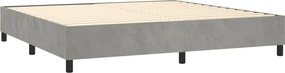 Box spring postel s matrací světle šedá 200x200 cm samet 3143103