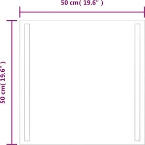 Koupelnové zrcadlo s LED osvětlením 50x50 cm 151739