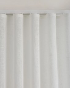Závěs na řasící pásce wave barva bílá látka poloprůhledná, pletený vzor