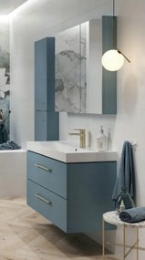Cersanit Larga, závěsná zrcadlová skříňka 40cm, modrá matná, S932-011