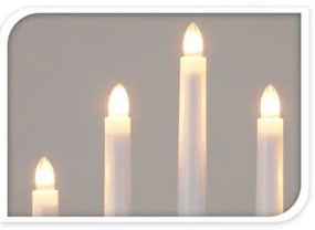 Vánoční svícen s LED osvětlením, 7 svíček, 40 cm, dřevěný