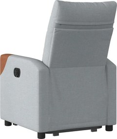 Zvedací polohovací křeslo světle šedé textil 3324006