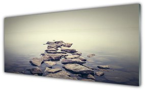 akrylový obraz Kameny Voda Krajina 125x50 cm