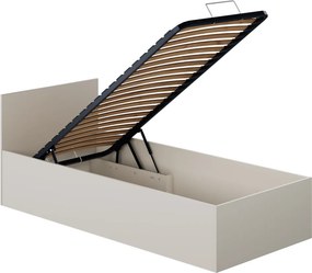 Postel s kovovým roštem a úložným prostorem, 90x200, kašmír, DOLI