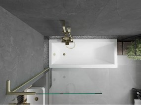 Mexen Next L, 1-křídlová vanová zástěna 80 x 150 cm, 6mm čiré sklo, zlatý matný profil, 895-080-000-03-00-55