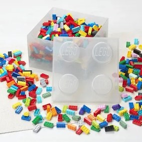 Room Copenhagen LEGO Storage Brick 4 víko Glitter transparentní / Víko