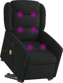 Zvedací masážní polohovací křeslo černé textil 3303206