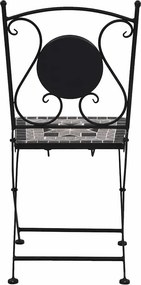 3dílný mozaikový bistro set keramický šedý 279690