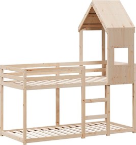 Patrová postel bez matrace 90 x 190 cm masivní borové dřevo 3282002