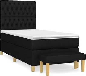 Box spring postel s matrací černá 90x190 cm textil 3137359