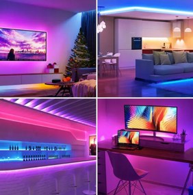 BERGE Digitální pásek LED - RGB - IP20 - 5m - duhový efekt