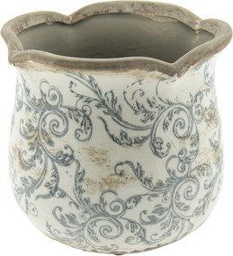 Keramický obal na květináč s ornamenty - Ø 15*14 cm