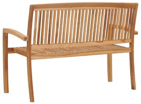 2místná stohovatelná zahradní lavice 128,5 cm masivní teak - Default Title