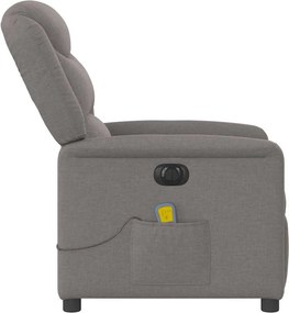 Elektrické masážní polohovací křeslo taupe textil 3303191