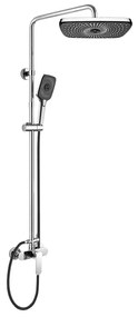 Mereo Mada sprchová baterie s talířovou hranatou  sprchou, černá CBE60104SGM