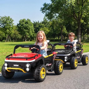 Costway 24 V dětské elektrické vozítko 2-místné elektrické autíčko s klaksonem