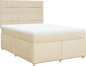 Box spring postel s matrací krémová 140x200 cm textil 3293608