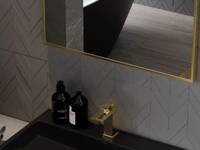 Mexen Loft obdélníkové koupelnové zrcadlo 90 x 60 cm, zlatý rám - 9852-090-060-000-50