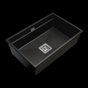 Gamma Decor 7050, 1-komorový granitový dřez 700x470x220 mm, černá skvrnitá, GMA-ZLE000105
